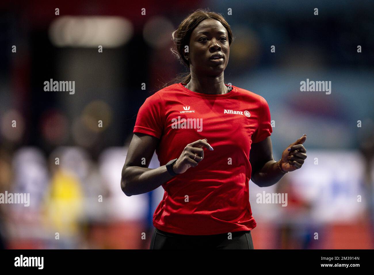 Belgian athlete Anne Zagre pictured in action during a training session ...