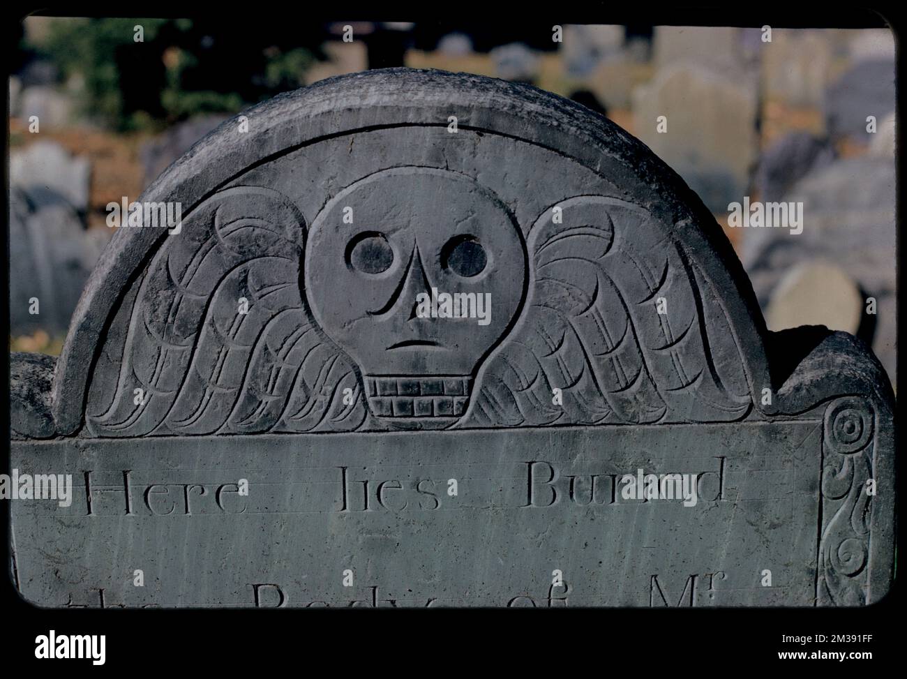 Headstone with winged death's head , Tombs & sepulchral monuments ...