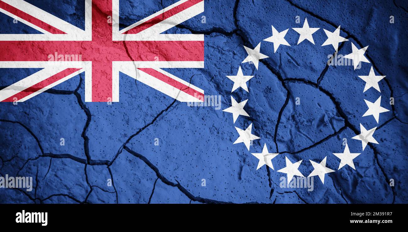 Flag of Cook Islands. Cook Islands symbol. Flag on the background of ...