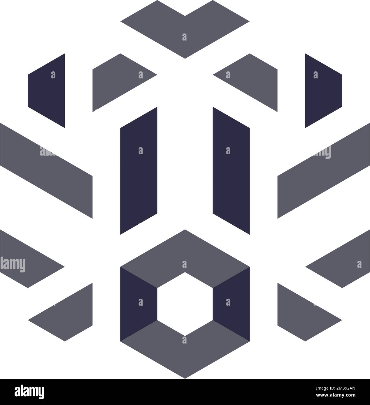 Hexagonal Triangles Logo illusion generative pattern illustration Stock ...