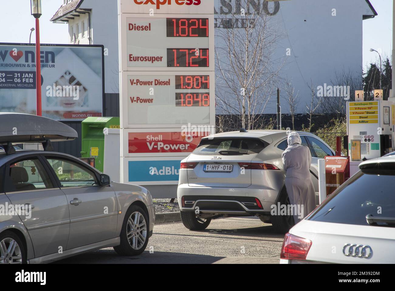 Illustration picture shows the prices for Diesel, Euro 95 and Euro 98 ...