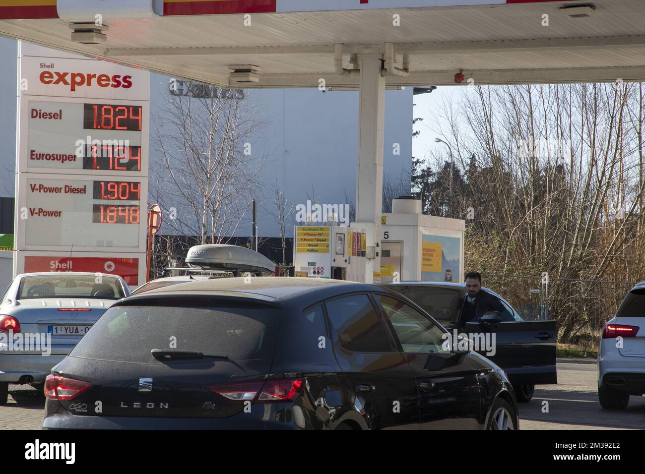 Illustration picture shows the prices for Diesel, Euro 95 and Euro 98 ...