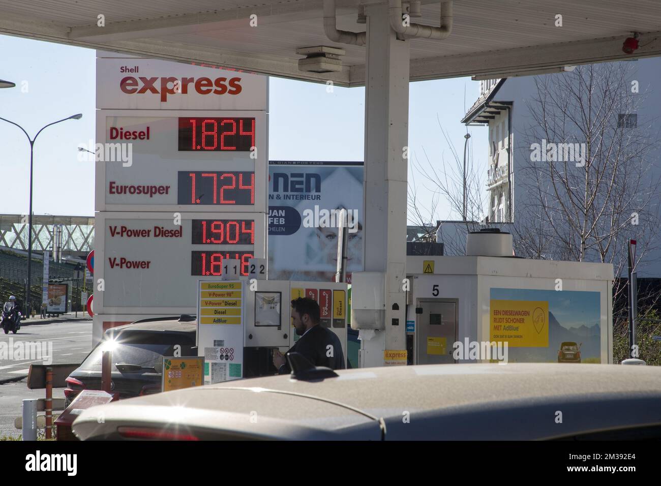 Illustration picture shows the prices for Diesel, Euro 95 and Euro 98 ...