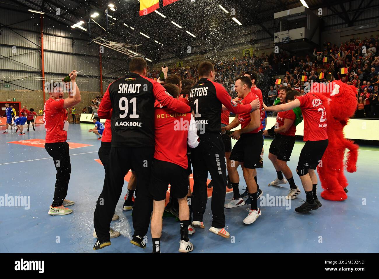 Belgium's players celebrates after winning during a game between ...
