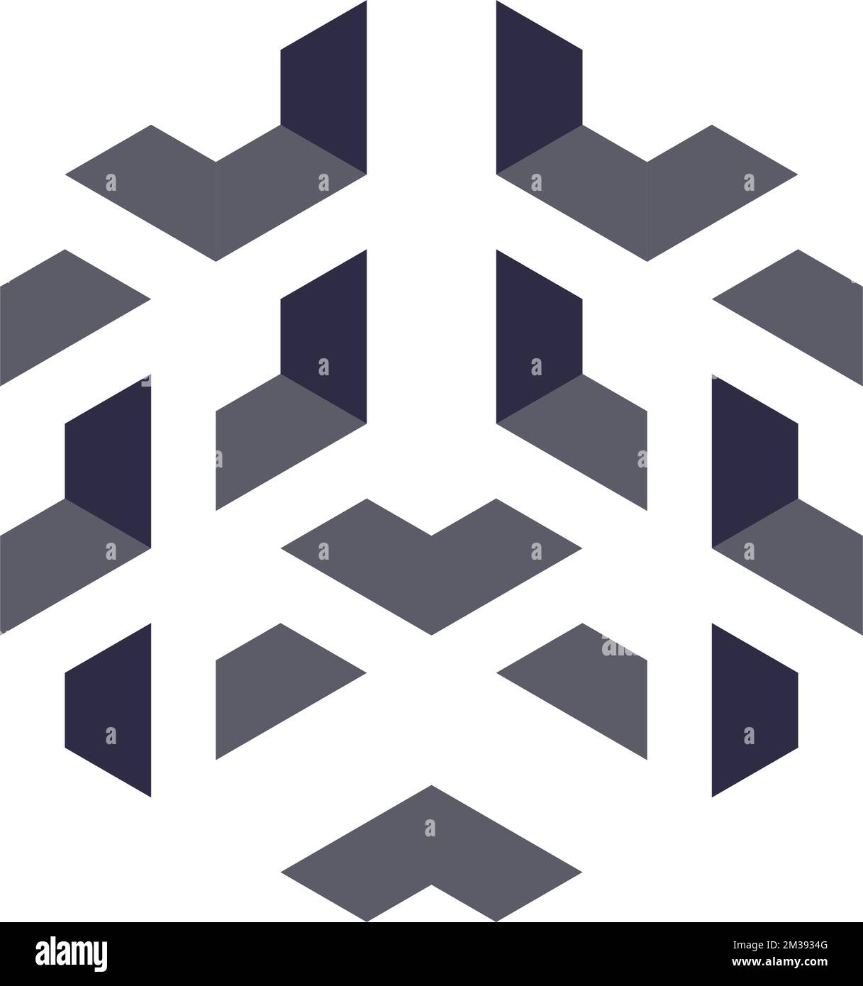 Hexagonal Triangles Logo illusion generative pattern illustration Stock ...