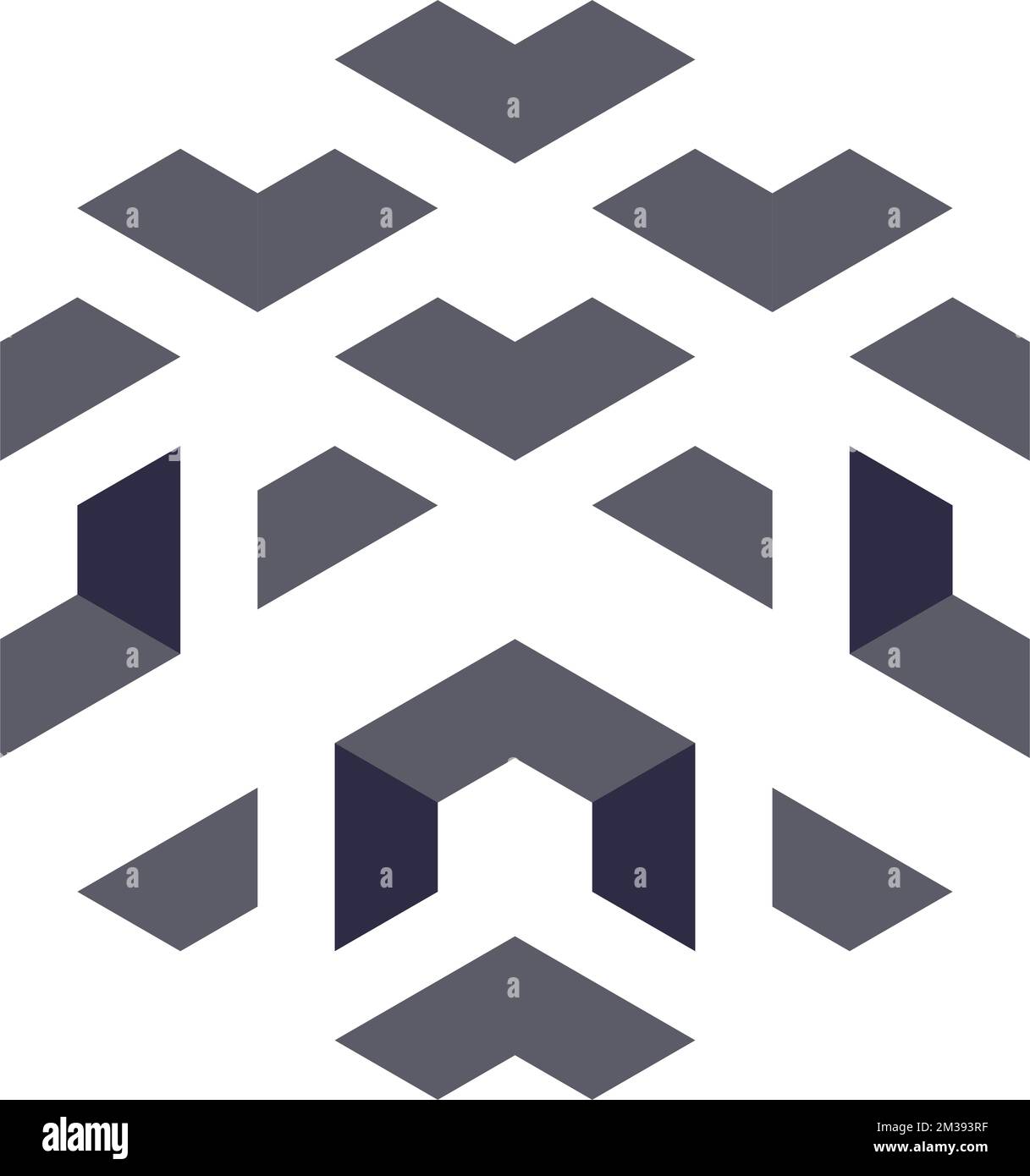 Hexagonal Triangles Logo illusion generative pattern illustration Stock ...