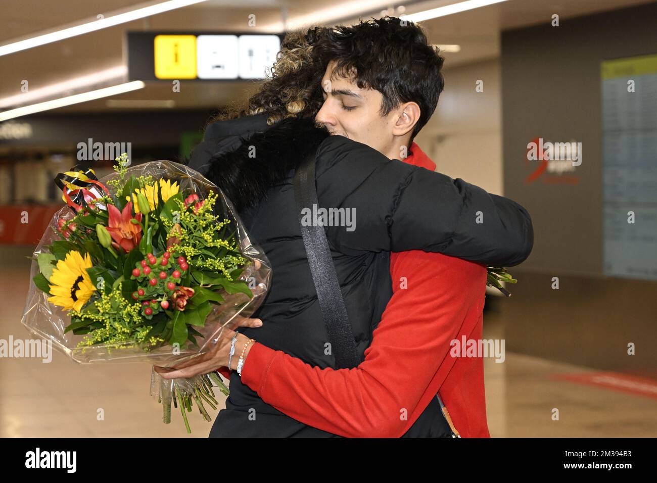Belgian Jonathan Sacoor pictured at the arrival of the Belgian athletes ...
