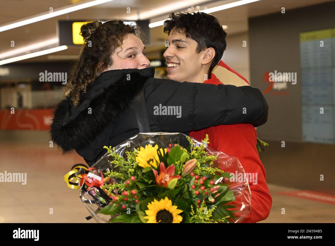 Belgian Jonathan Sacoor pictured at the arrival of the Belgian athletes ...