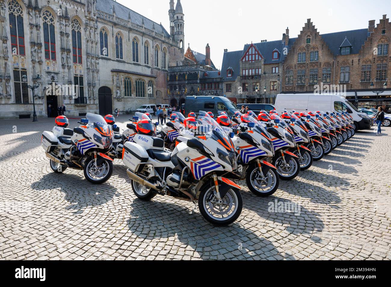 Illustration picture shows police motorbikes pictured during a visit to ...