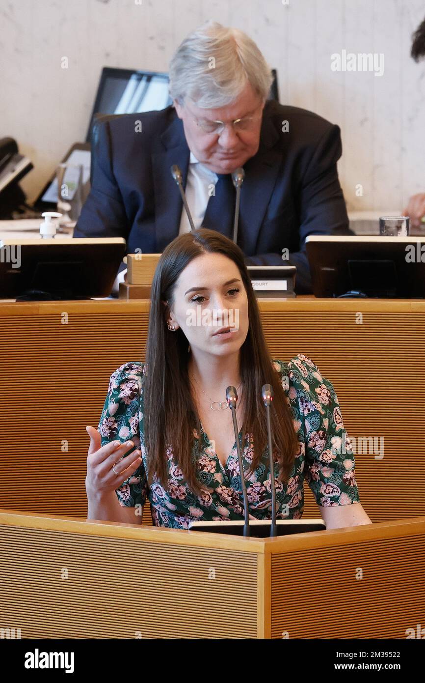 MR's Rachel Sobry pictured during a plenary session of the Walloon ...