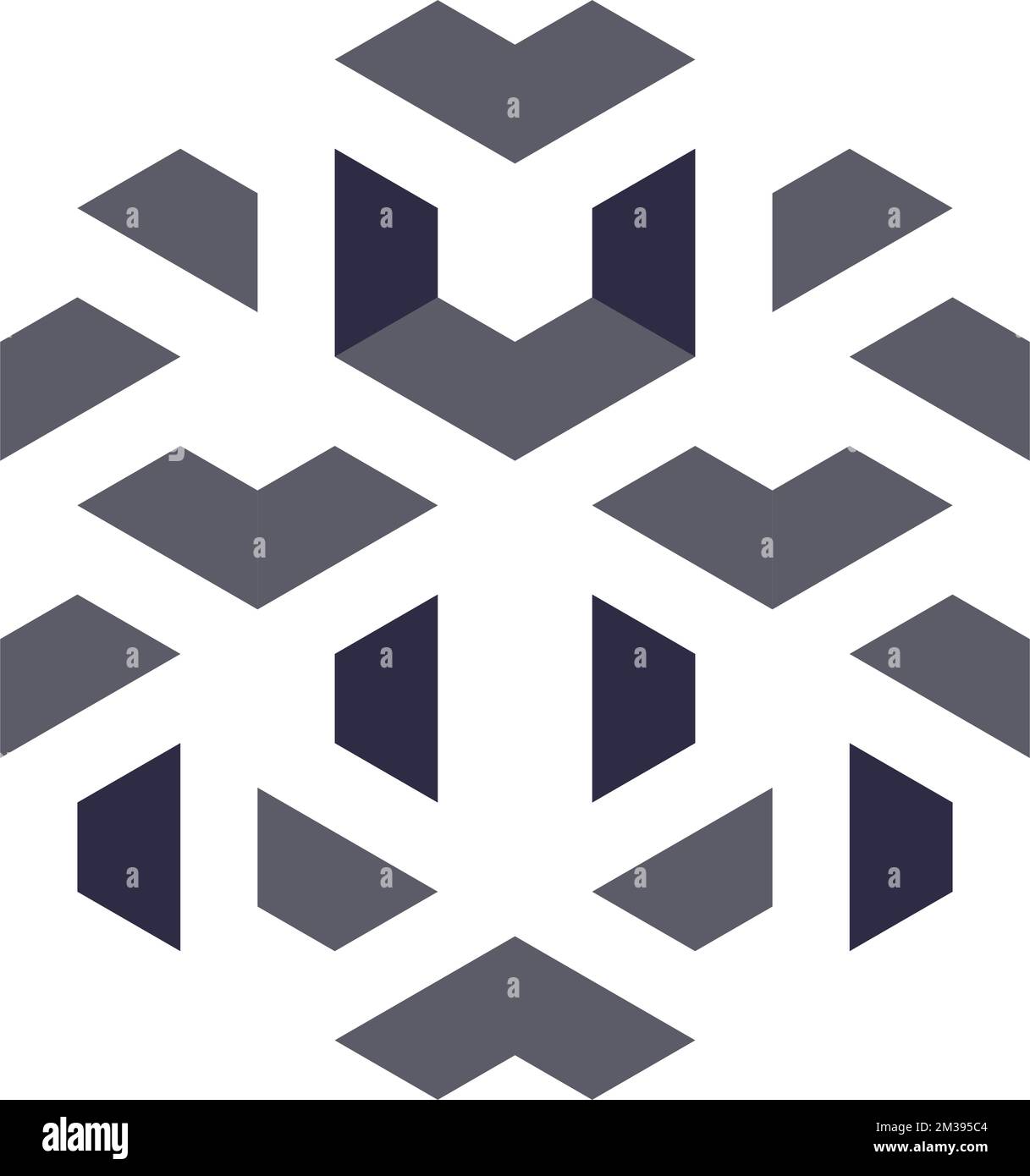 Hexagonal Triangles Logo illusion generative pattern illustration Stock ...