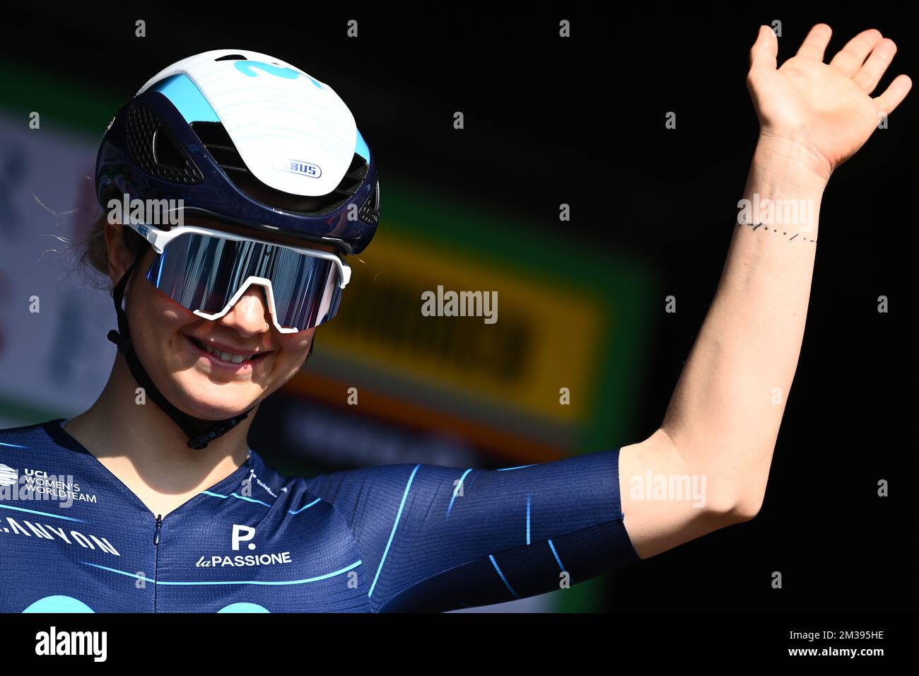 Danish Emma Cecilie Bjerg of Movistar Team Women pictured before the ...