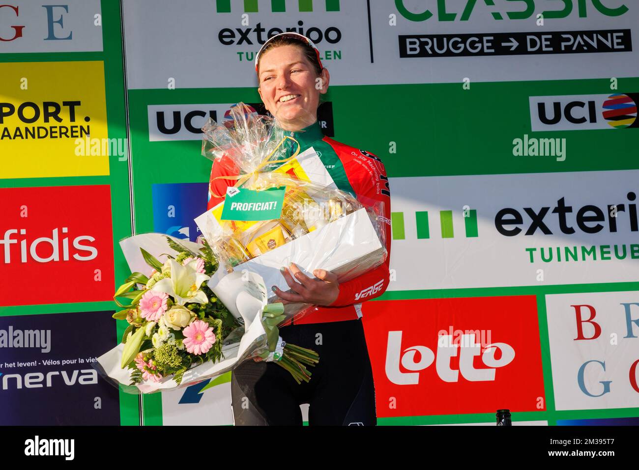 Irish Alice Sharpe of IBCT pictured on the podium after the women's ...