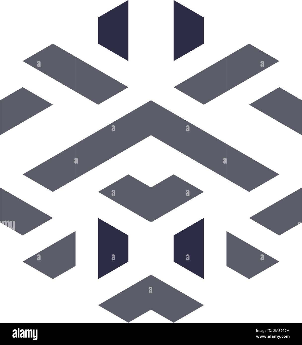 Hexagonal Triangles Logo illusion generative pattern illustration Stock ...