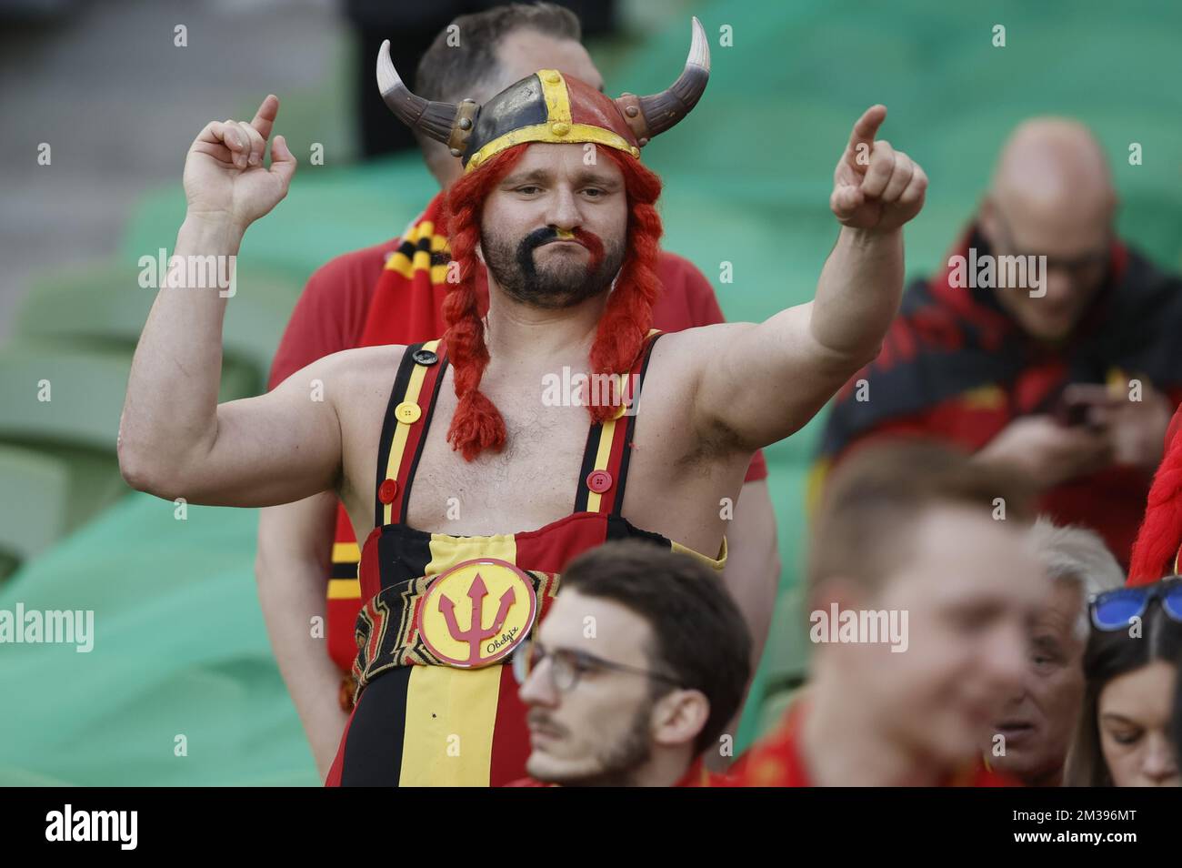 Belgium's supporters pictured before a friendly soccer match between ...
