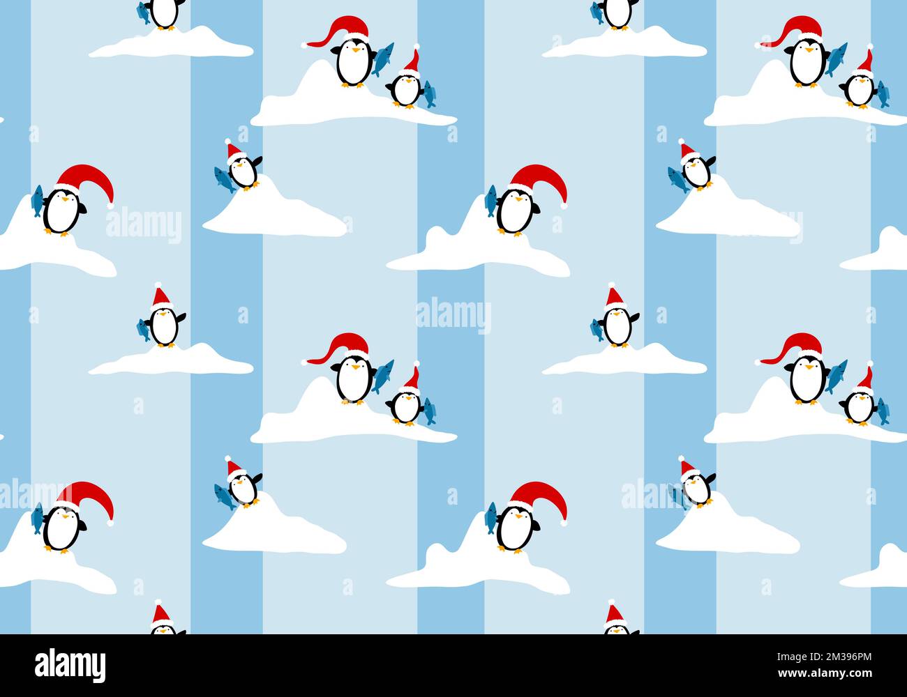 Cartoon winter Christmas seamless penguin pattern for wrapping paper ...