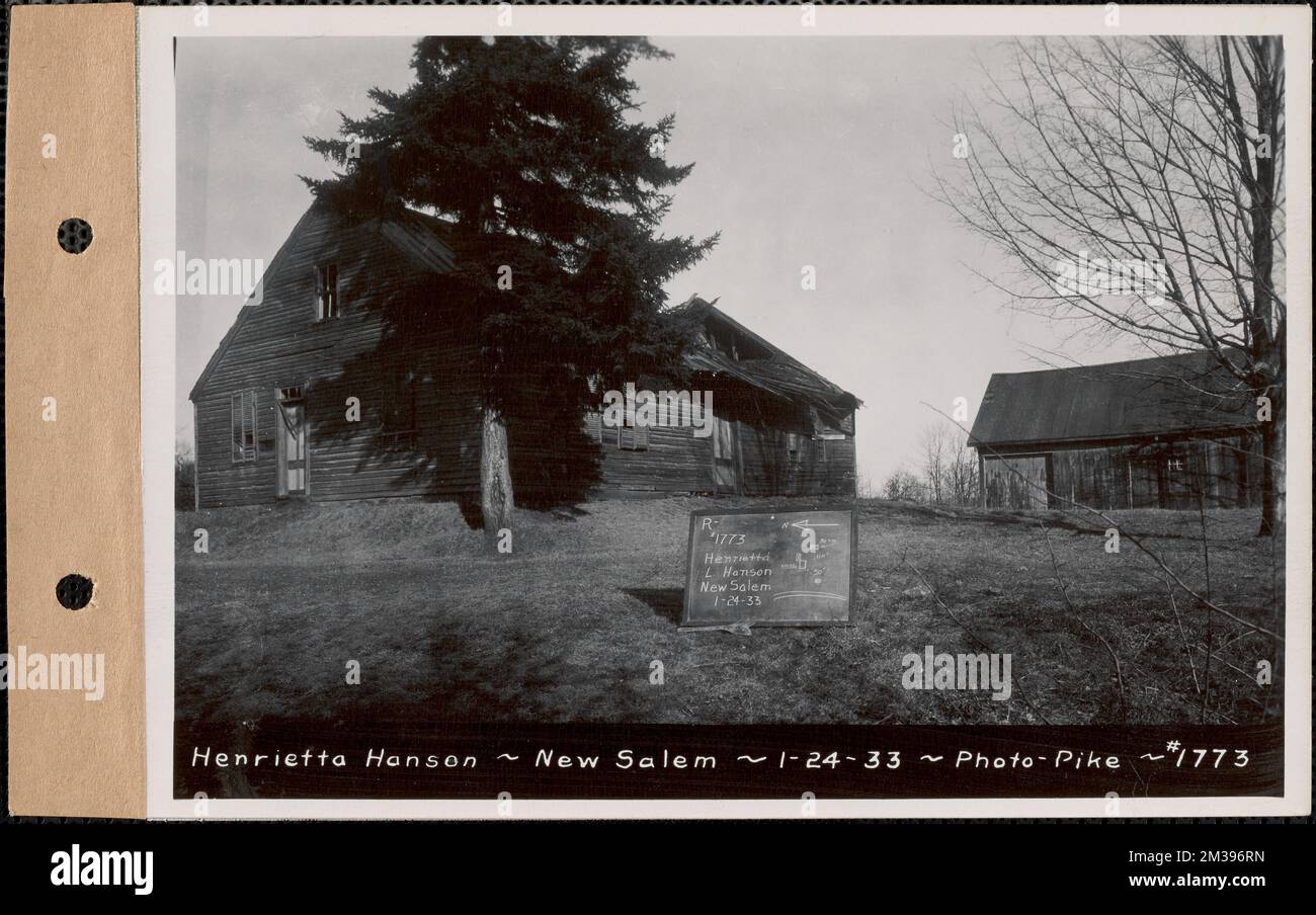 Henrietta Hanson, house and barn, New Salem, Mass., Jan. 24, 1933 ...