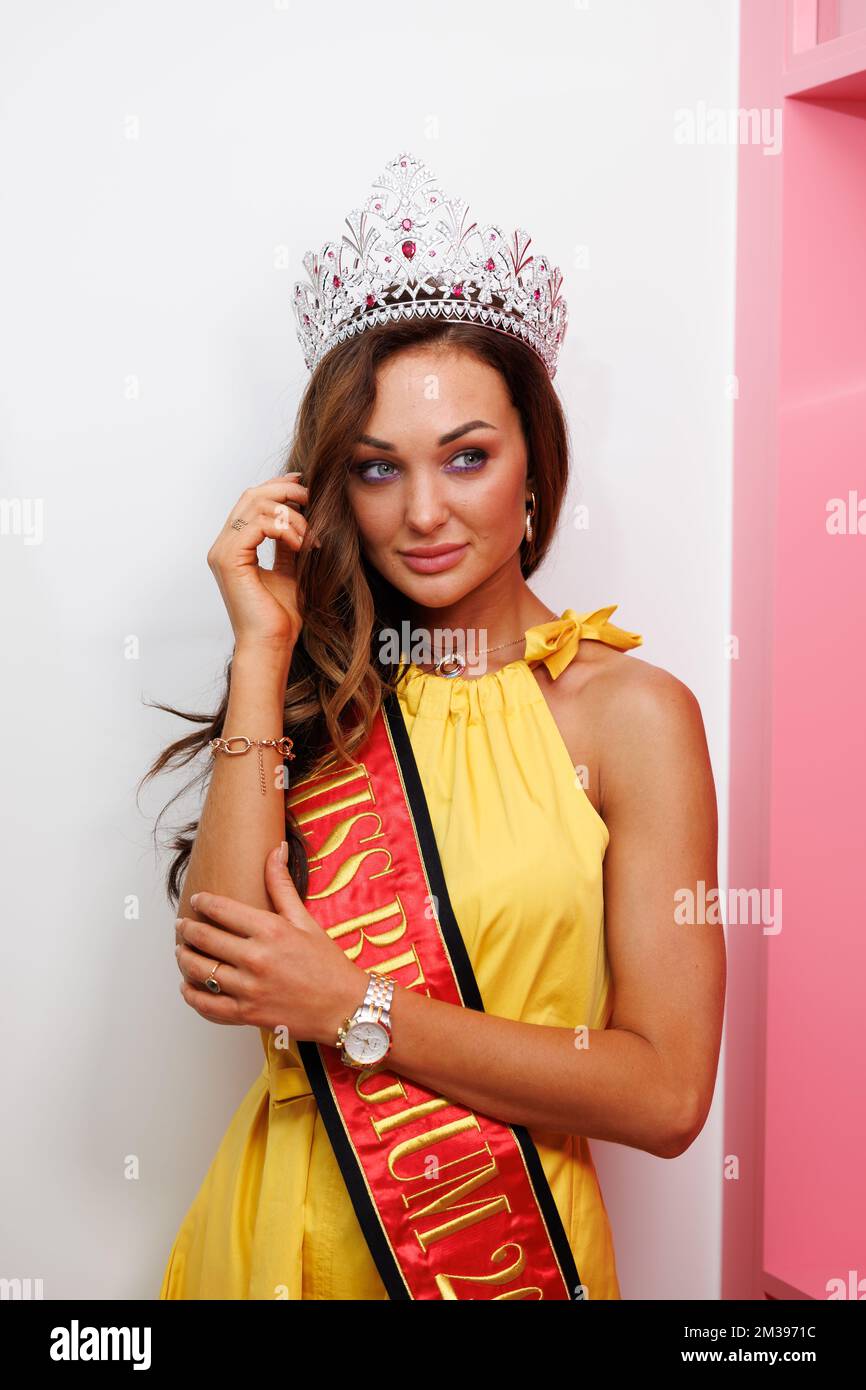 Newly elected Miss Belgium 2022 Chayenne van Aerle poses for the ...