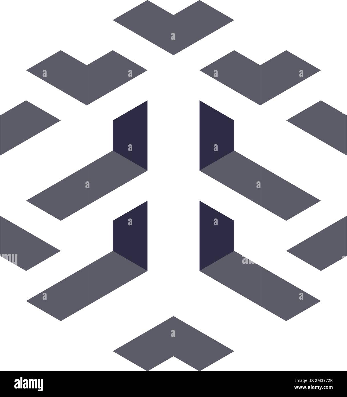 Hexagonal Triangles Logo illusion generative pattern illustration Stock ...