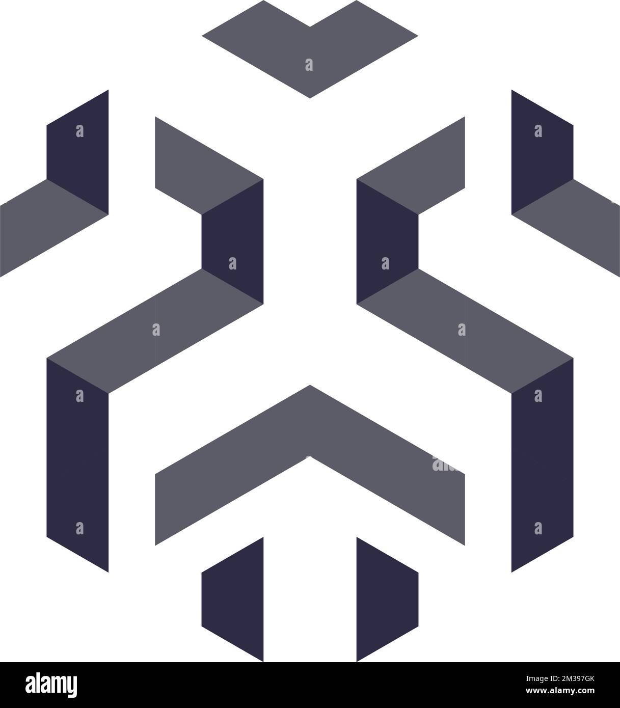 Hexagonal Triangles Logo illusion generative pattern illustration Stock Vector Image & Art - Alamy