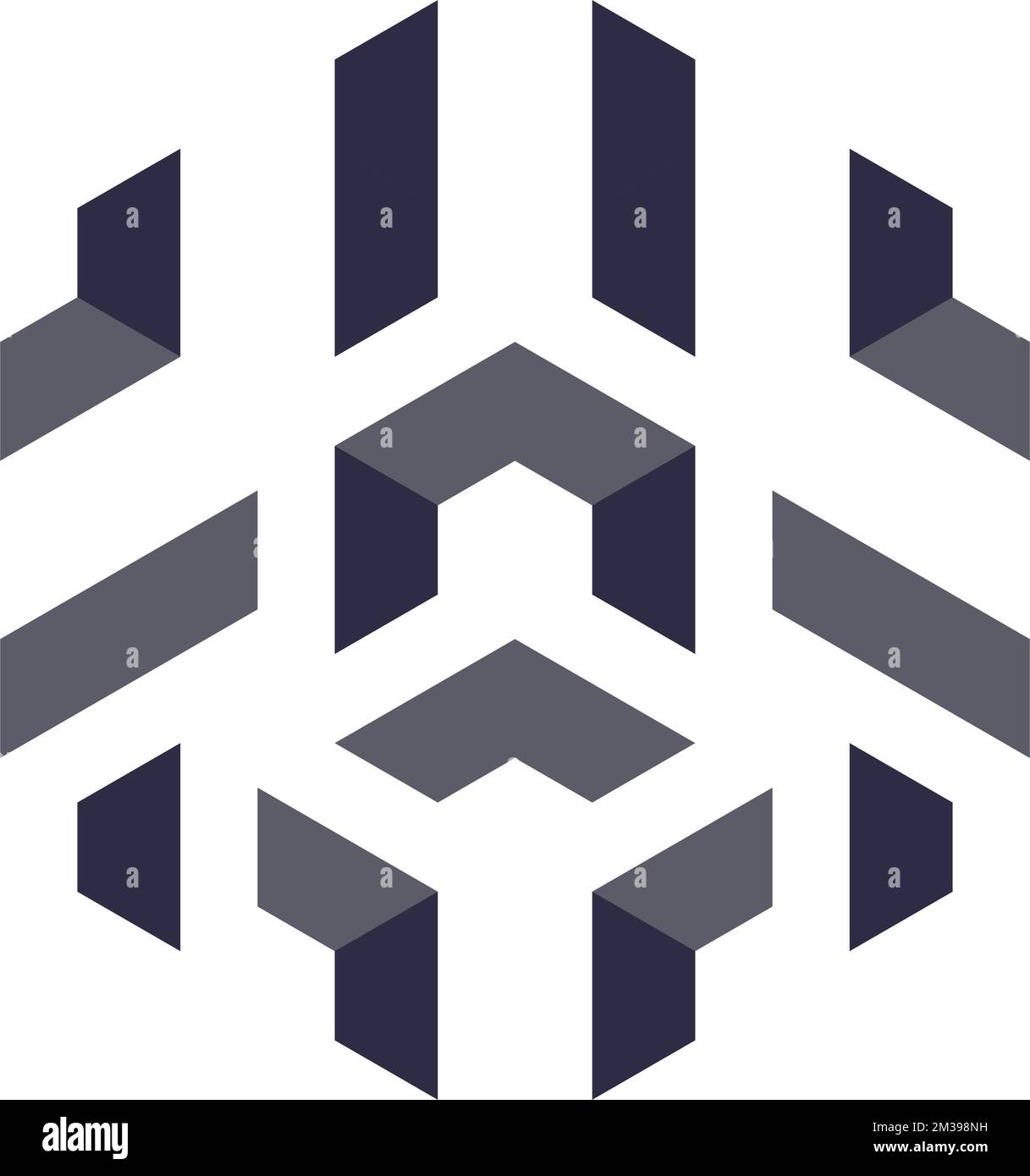 Hexagonal Triangles Logo illusion generative pattern illustration Stock ...