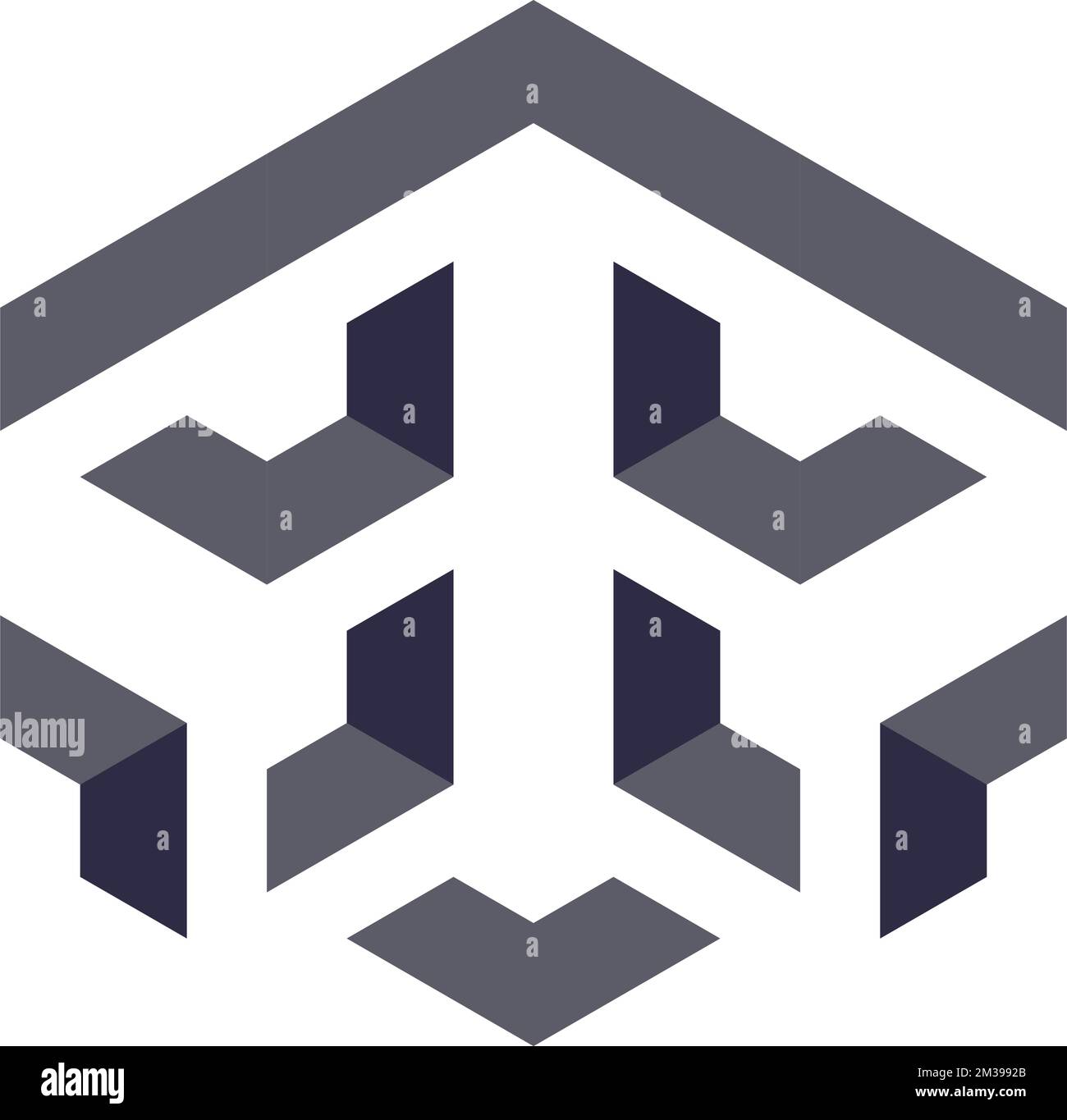 Hexagonal Triangles Logo illusion generative pattern illustration Stock ...