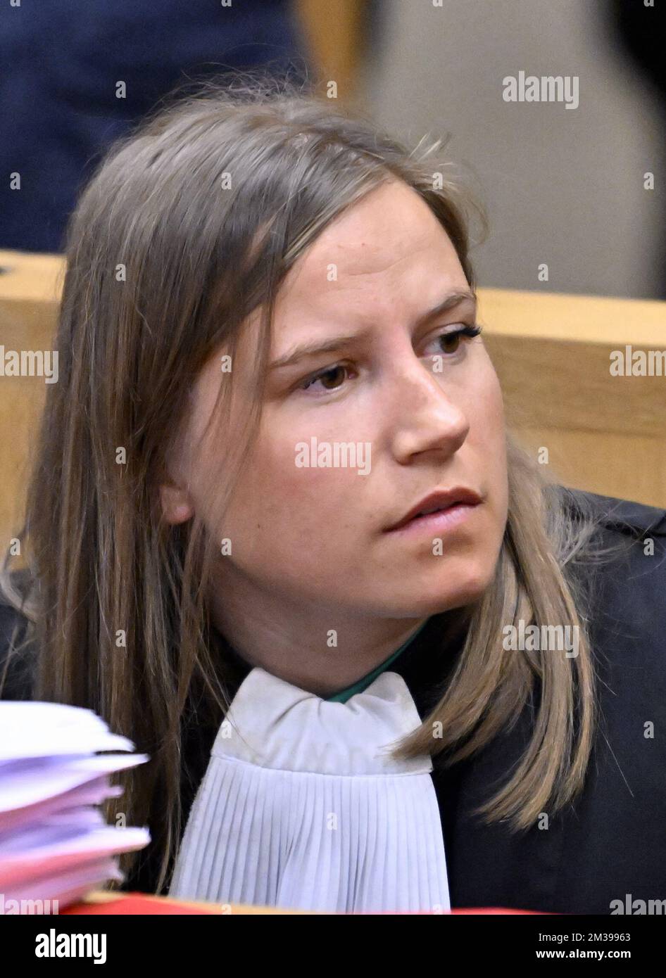 Lawyer Jessica Florizoone defending one of the accused pictured during ...