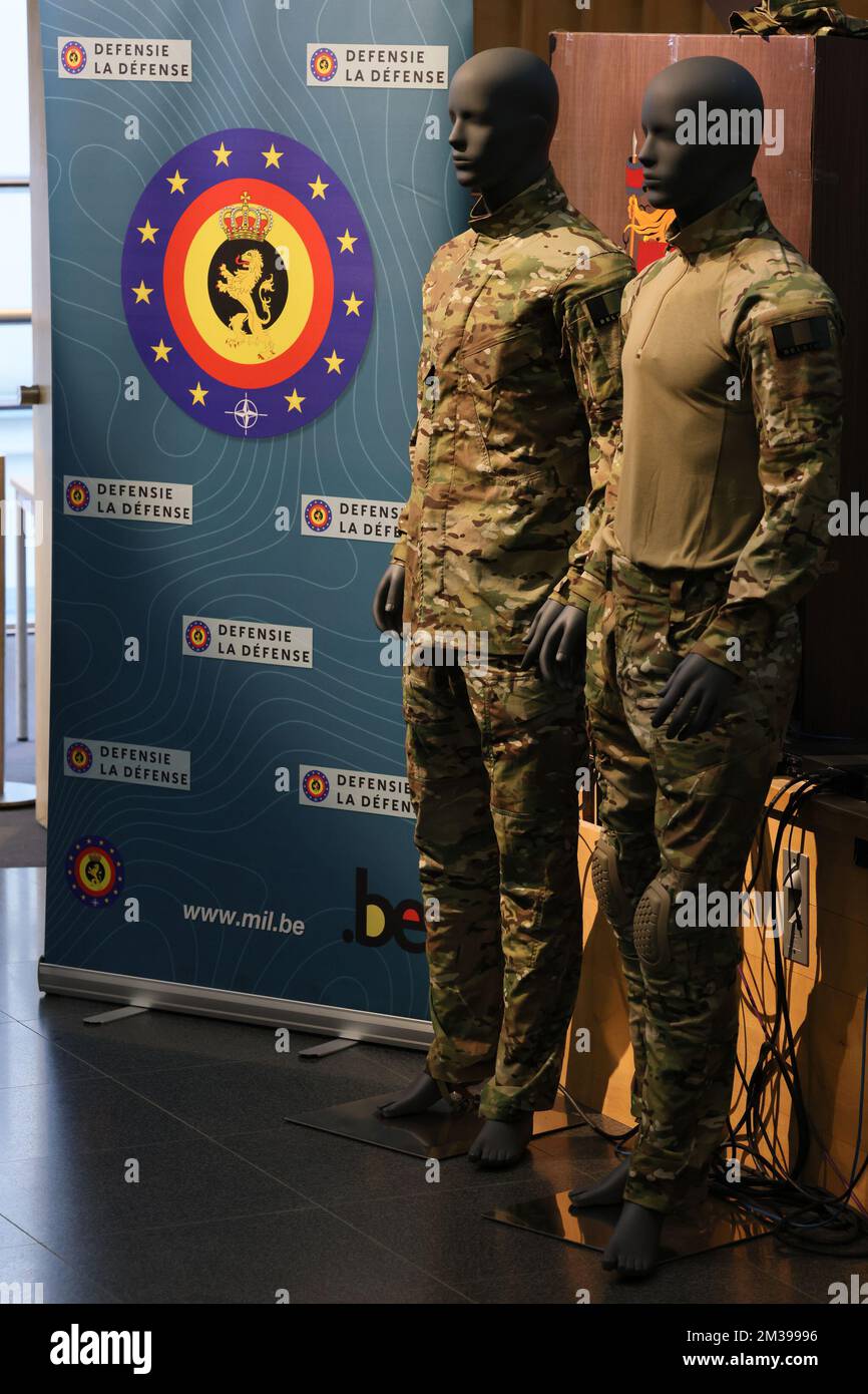 Illustration picture shows mannequins wearing the new uniforms, during ...