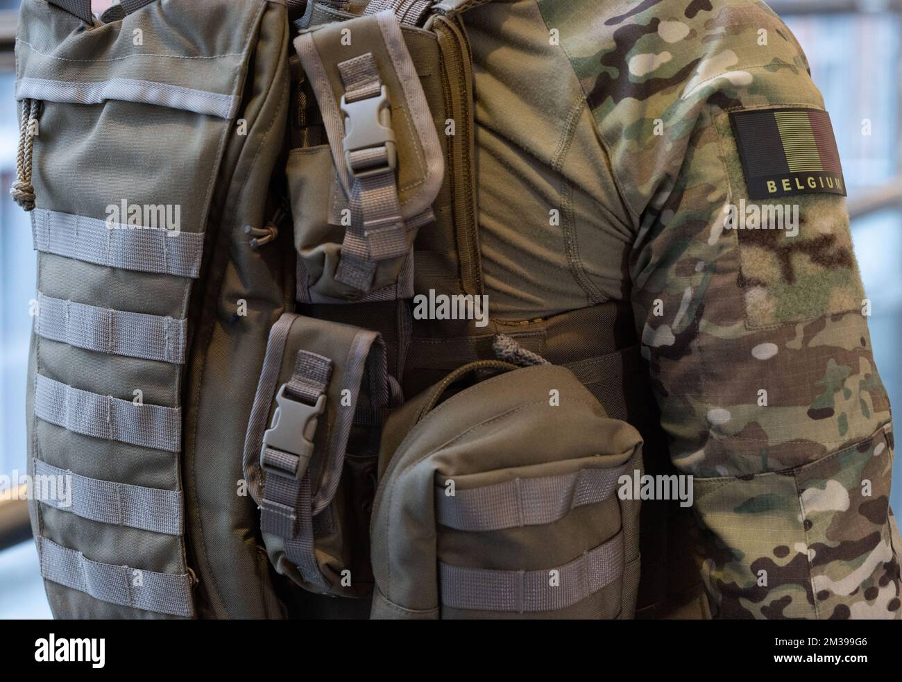 Illustration picture shows details during a press moment to present the ...