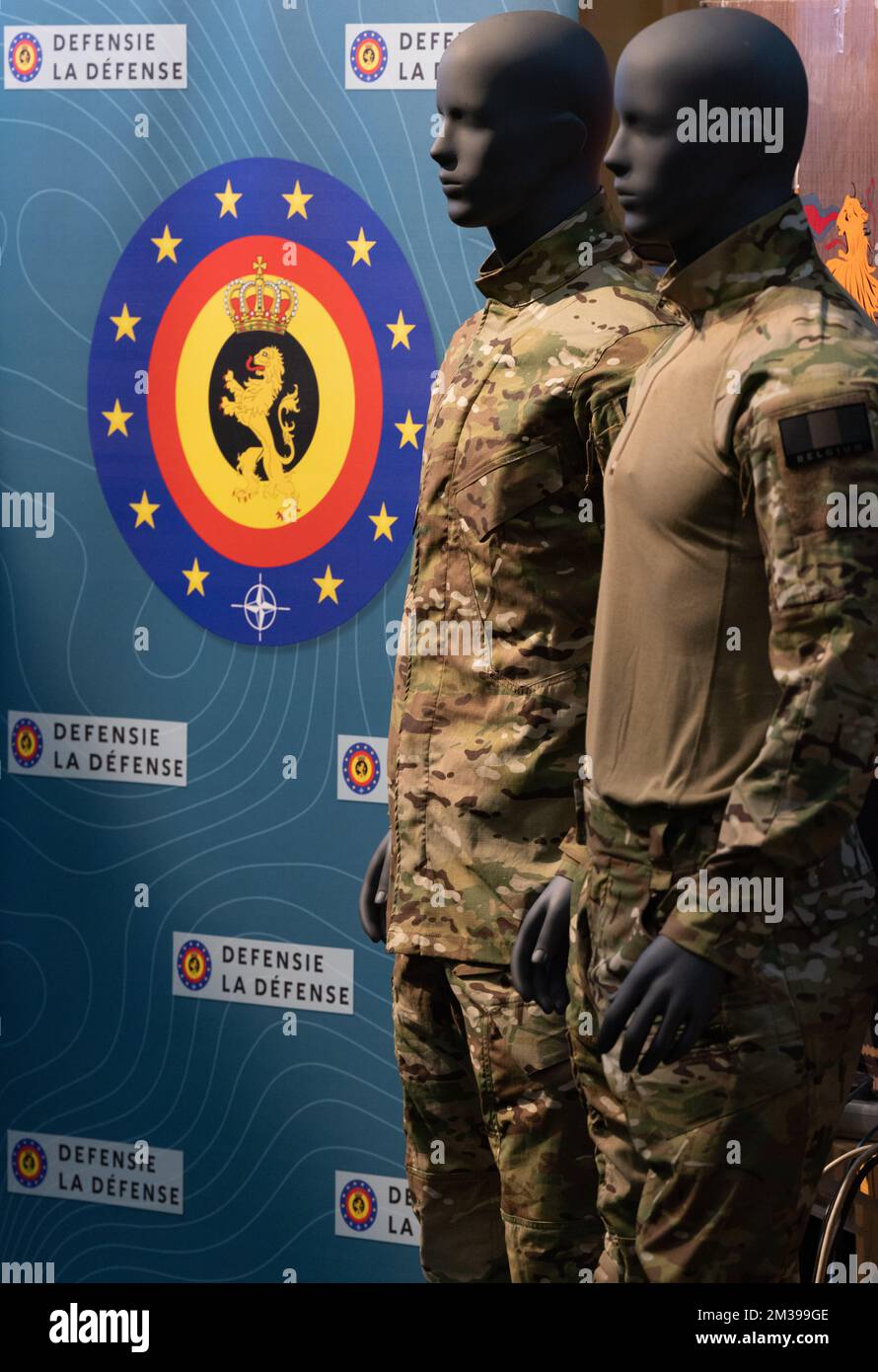 Illustration picture shows mannequins wearing the new uniforms, during ...