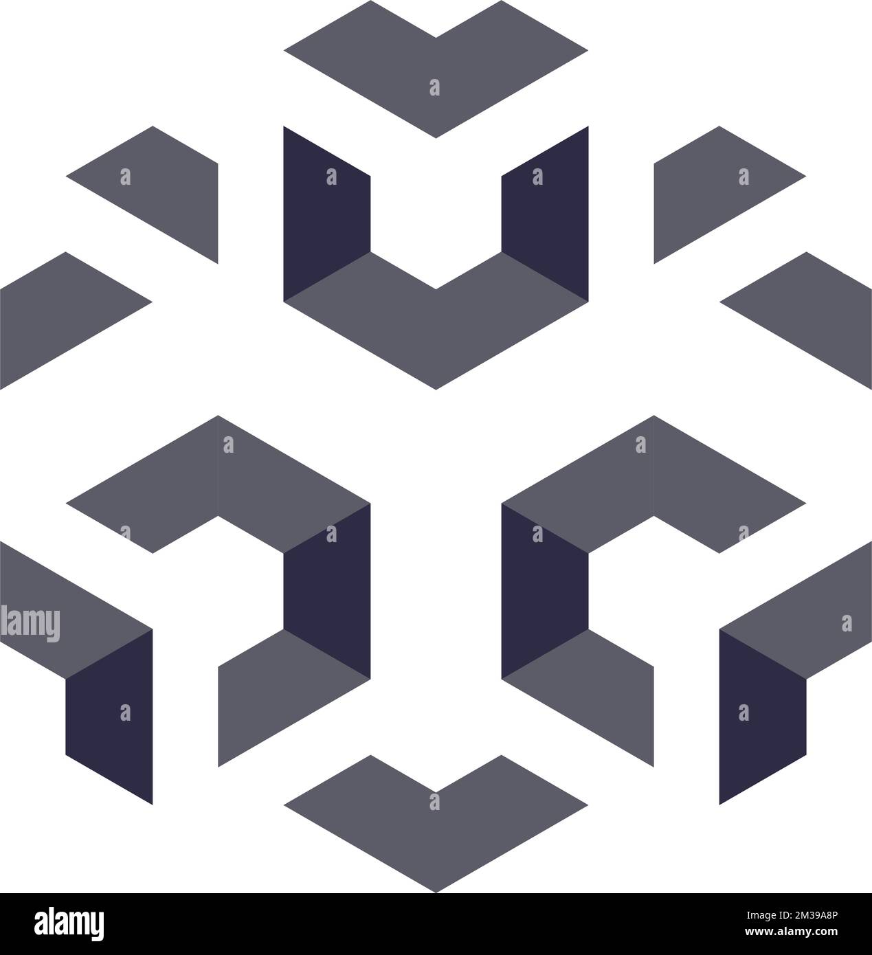Hexagonal Triangles Logo illusion generative pattern illustration Stock ...