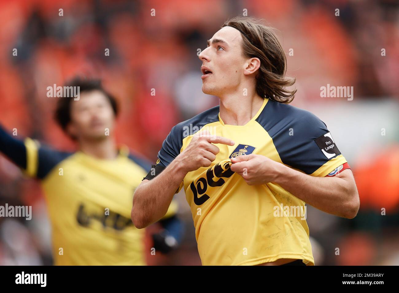 Union's Casper Nielsen celebrates after scoring during a soccer match ...