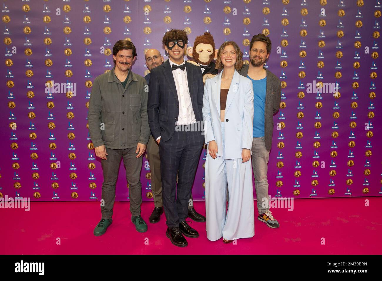 The cast of Olly Wannabe pictured during the 'Gala van de Gouden K's ...