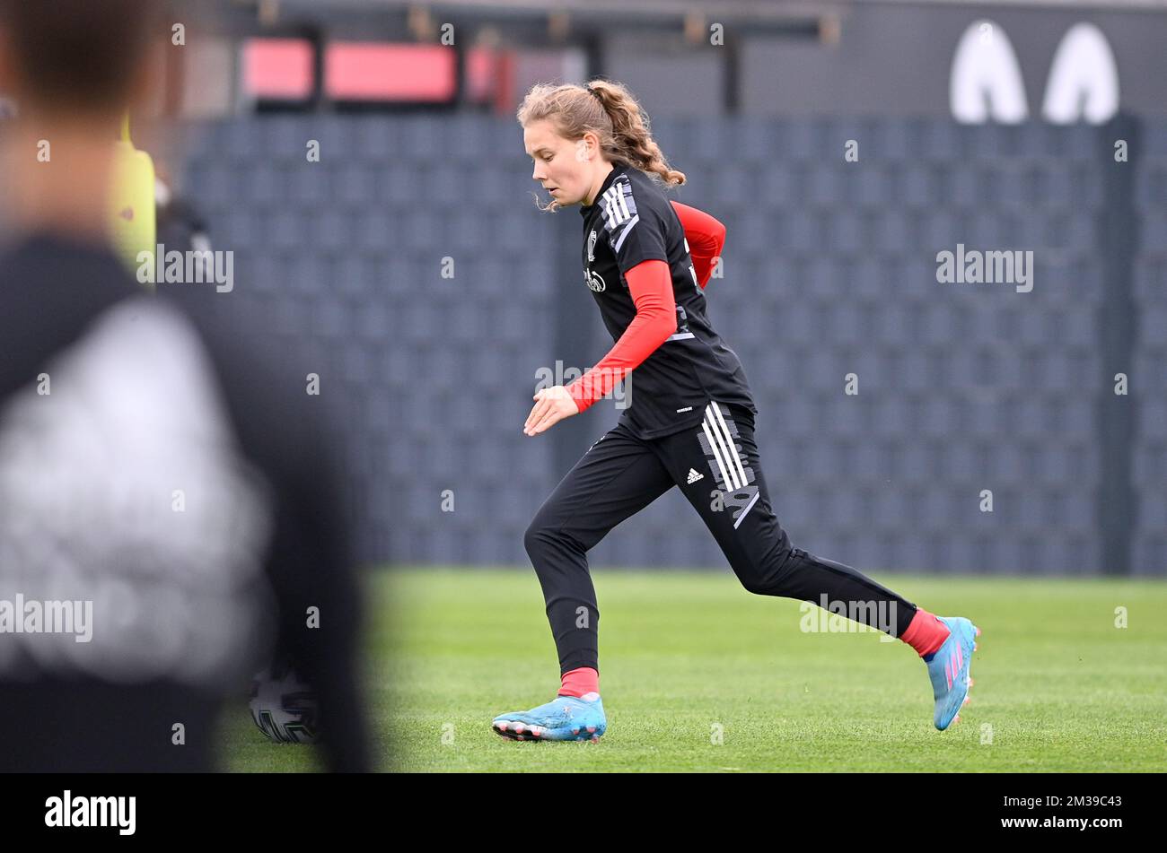Belgium's Jarne Teulings pictured in action during a training session ...