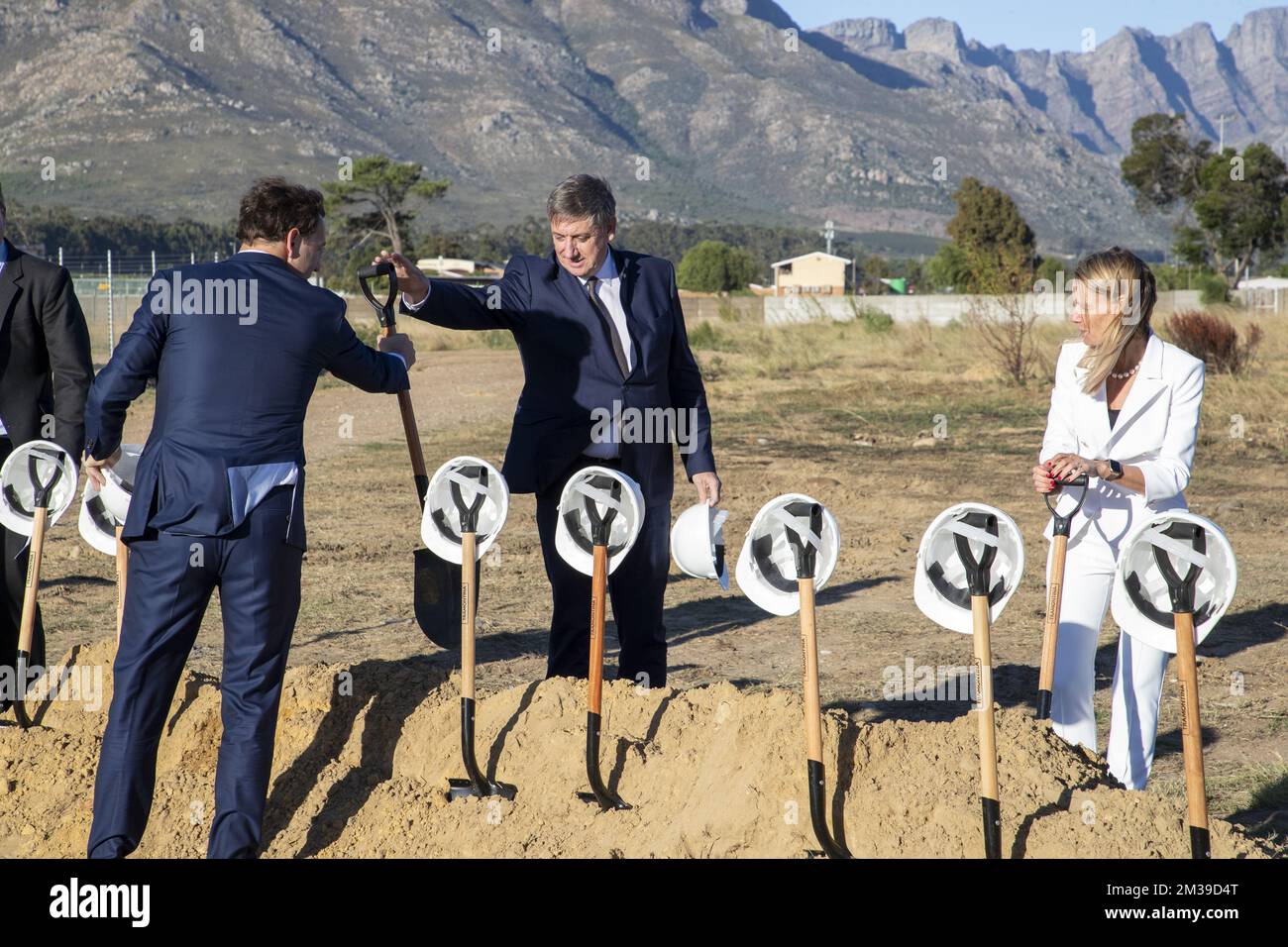 Lotus Bakeries CEO Jan Boone, Flemish Minister President Jan Jambon and ...