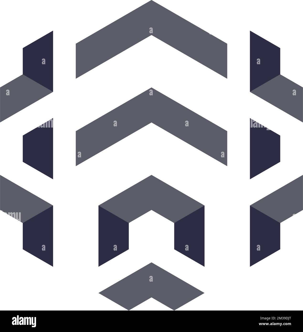 Hexagonal Triangles Logo illusion generative pattern illustration Stock ...