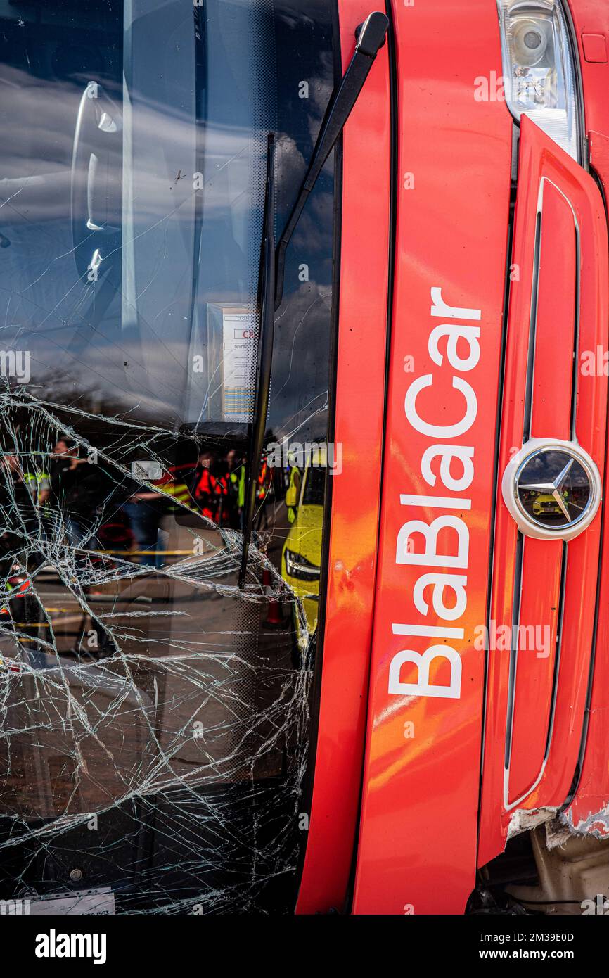 Illustration picture shows the scene of a traffic accident involving a ...
