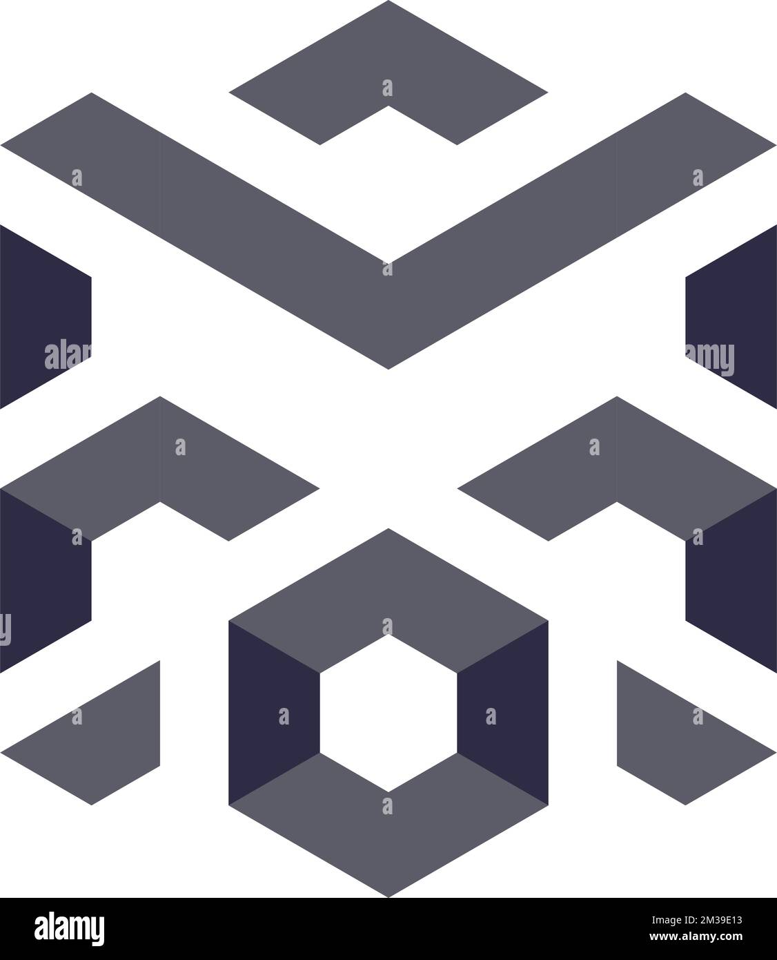 Hexagonal Triangles Logo illusion generative pattern illustration Stock ...