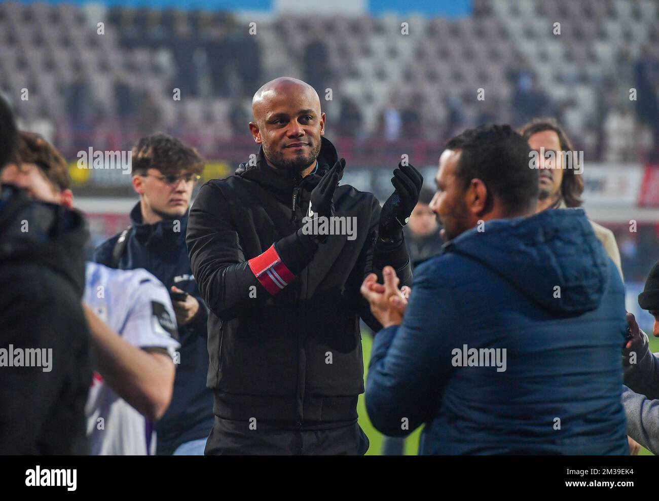 Anderlecht's head coach Vincent Kompany celebrates after winning a ...