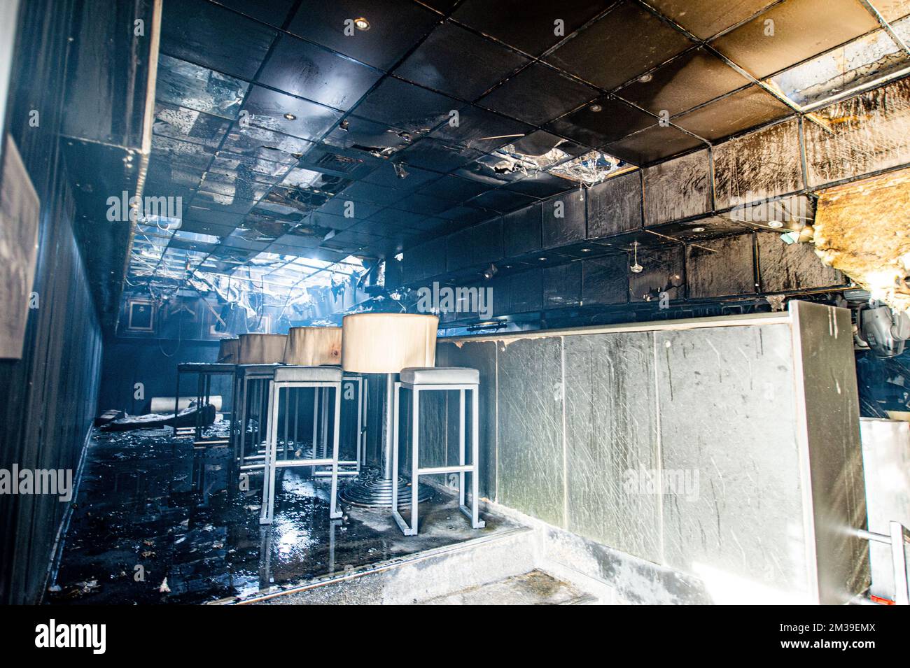 Illustration picture shows the destroyed inside of La Rocca after a ...