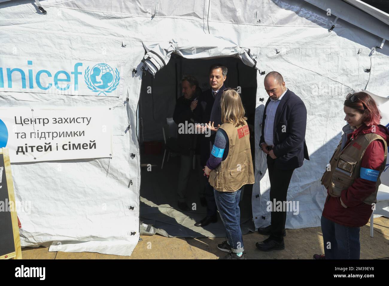 Prime Minister Alexander De Croo pictured during a visit to the UNHCR ...