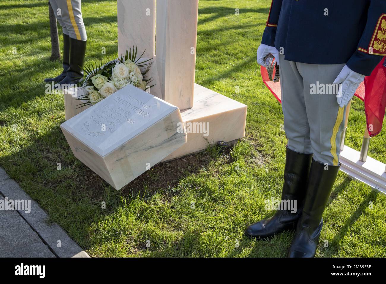 Illustration picture shows a commemoration ceremony at the new memorial ...