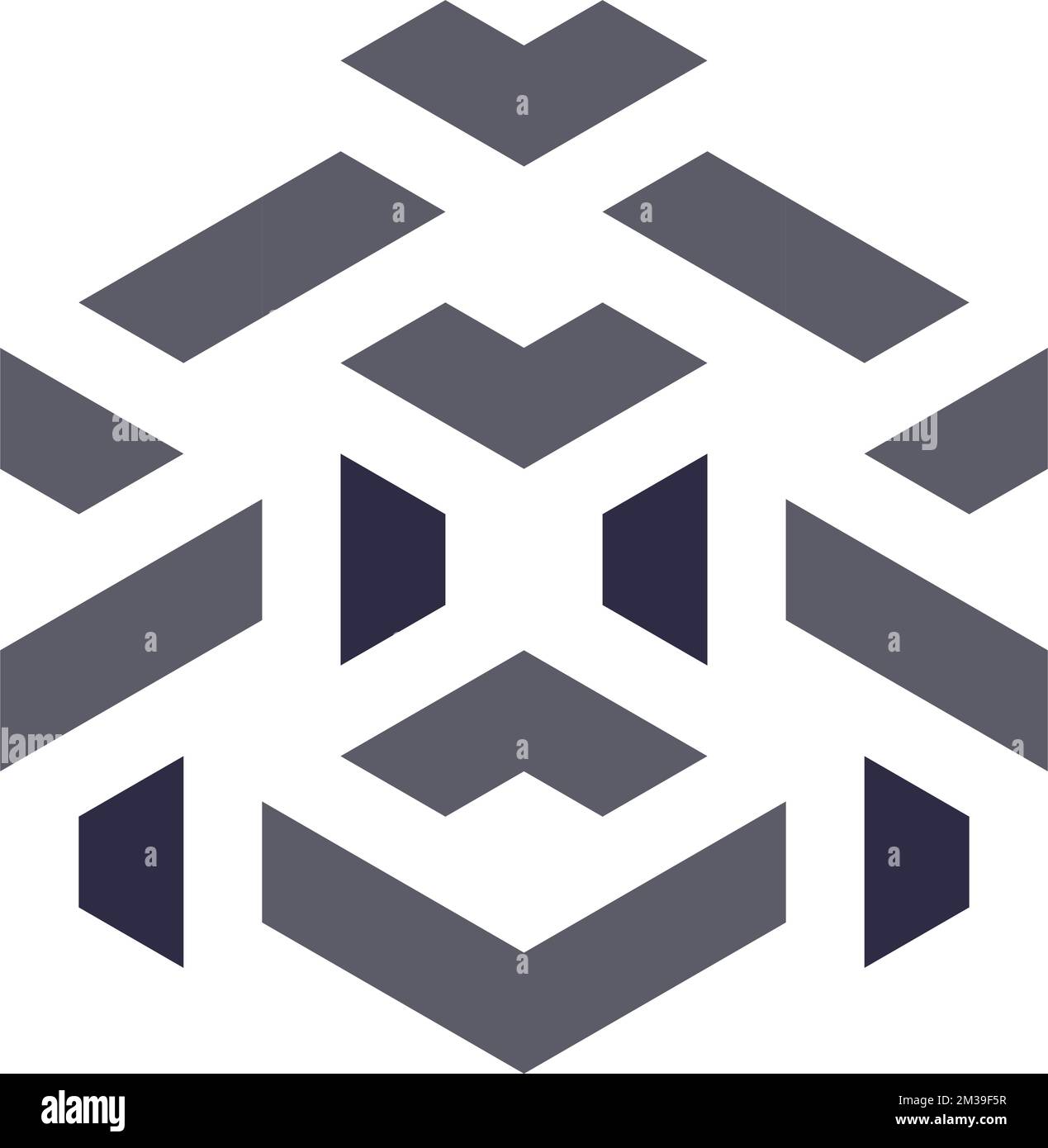 Hexagonal Triangles Logo illusion generative pattern illustration Stock ...