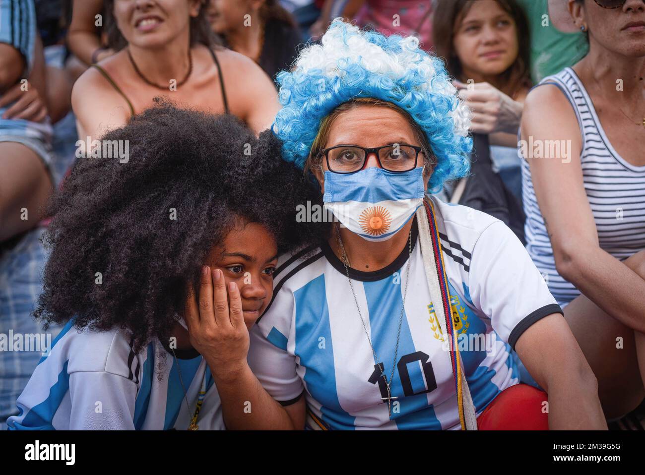Argentine soccer fans watch their team's FIFA World Cup semi-final ...