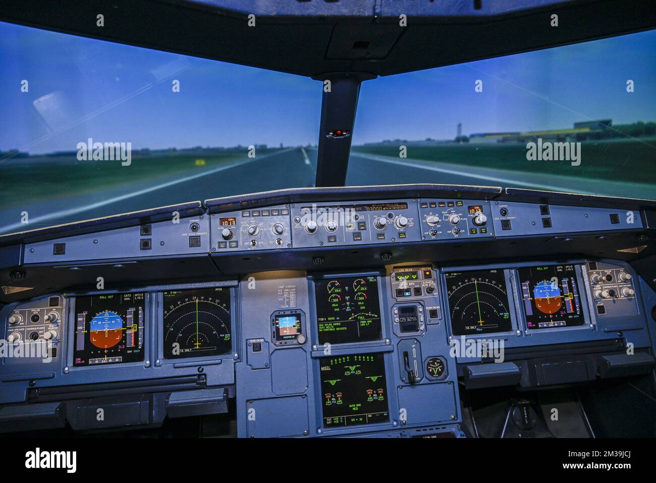Illustration picture shows the flight simulators of CAE pilot training ...