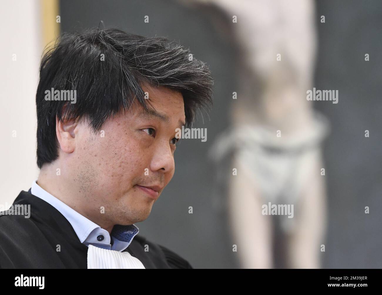 Lawyer Philip Daeninck is pictured during the jury constitution session ...