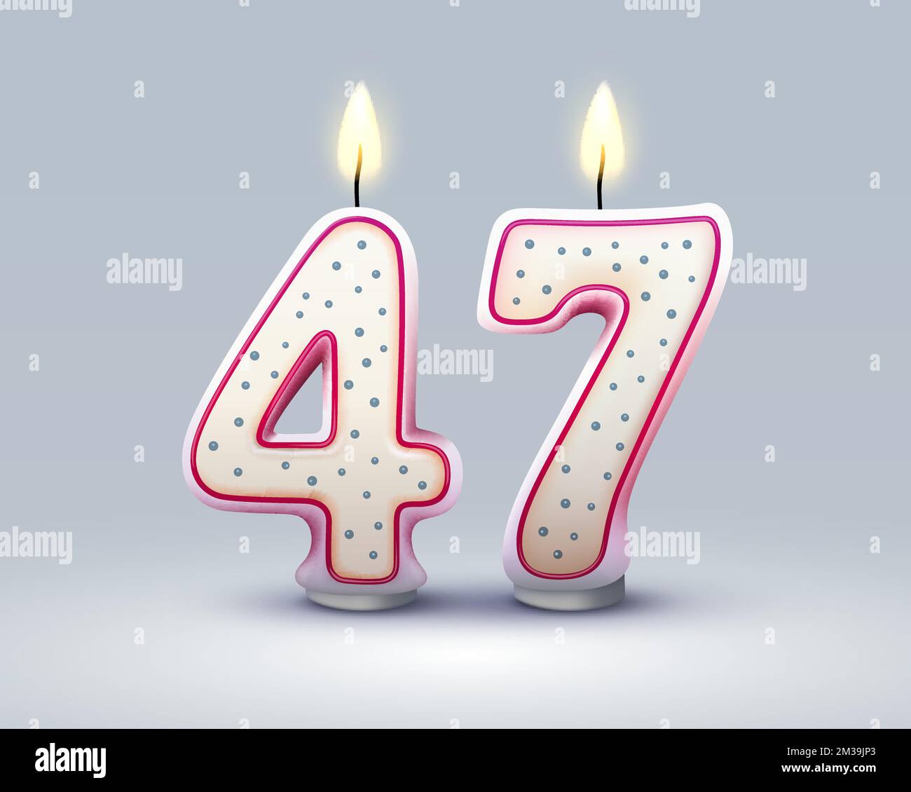 Happy Birthday years. 47 anniversary of the birthday, Candle in the ...