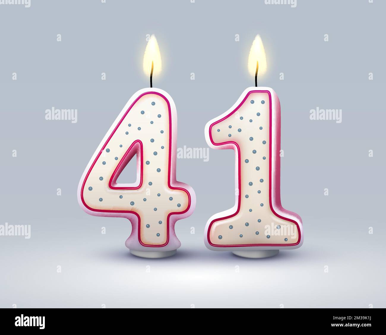 Happy Birthday years. 41 anniversary of the birthday, Candle in the ...