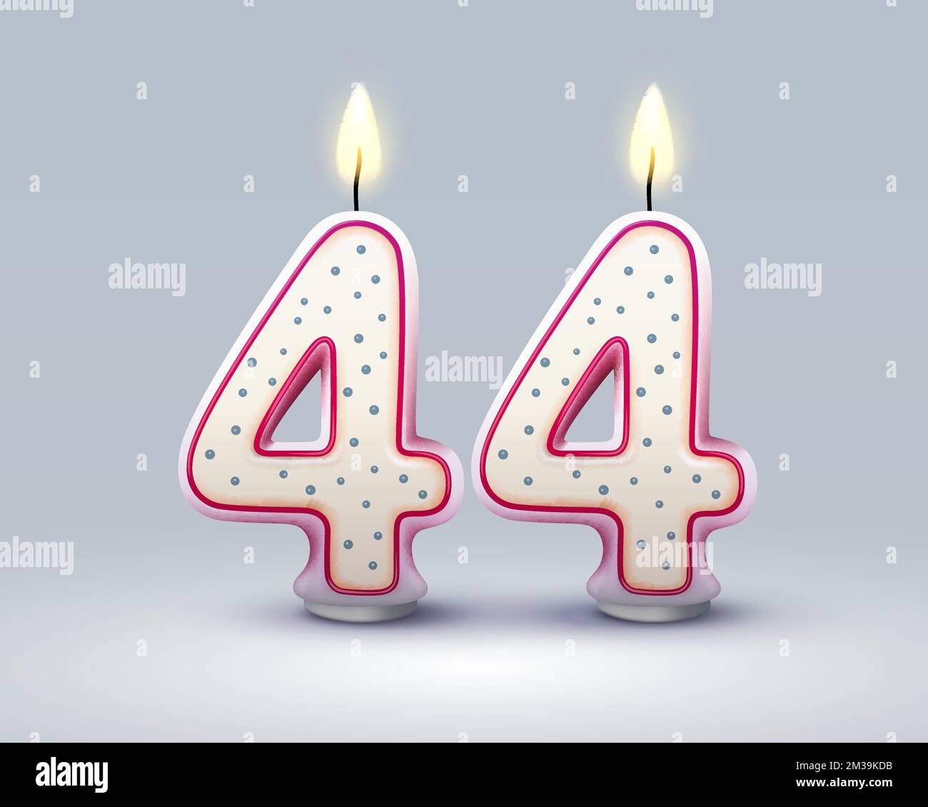 Happy Birthday years. 44 anniversary of the birthday, Candle in the ...