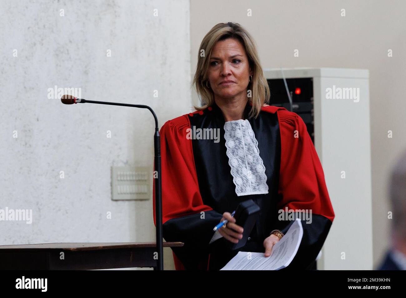 Public prosecutor Celine D'Have pictured during a session of the ...